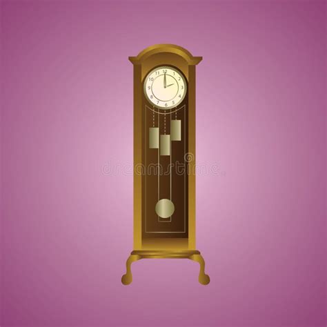 Vintage Wall Clock Vector Illustration Decorative Design Stock Vector