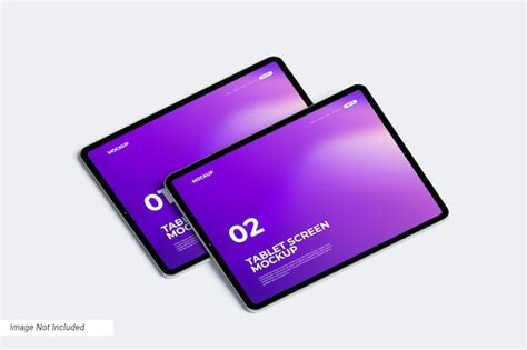 横向きのタブレット画面のモックアップ Premium Psd