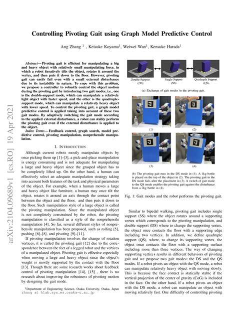 controlling pivoting gait using graph model predictive control deepai