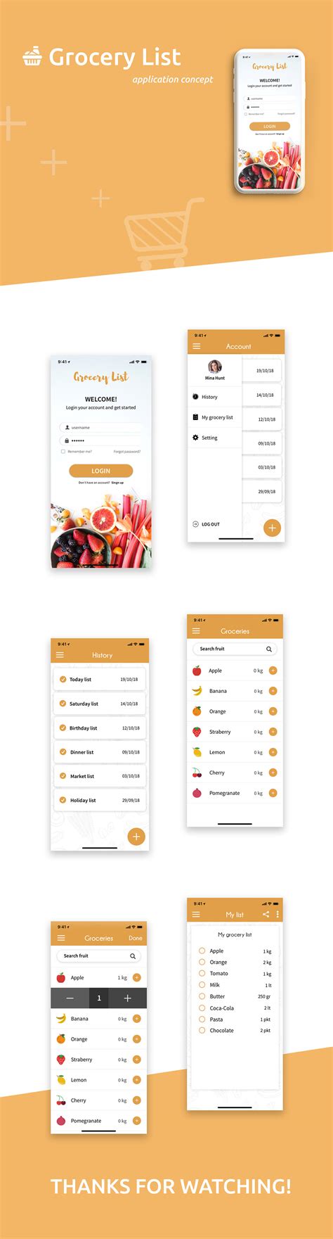 Grocery List App Design On Behance Grocery List App Design On Behance