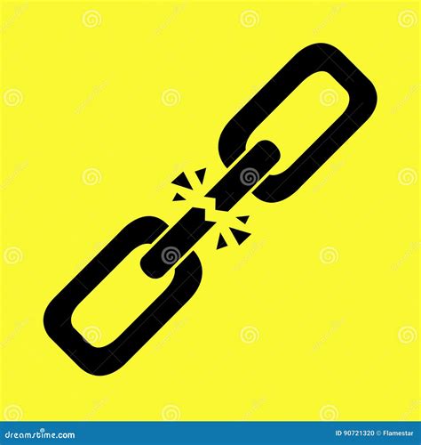 Broken Chain Link Vector Illustartion Stock Vector Illustration Of Shape Element 90721320