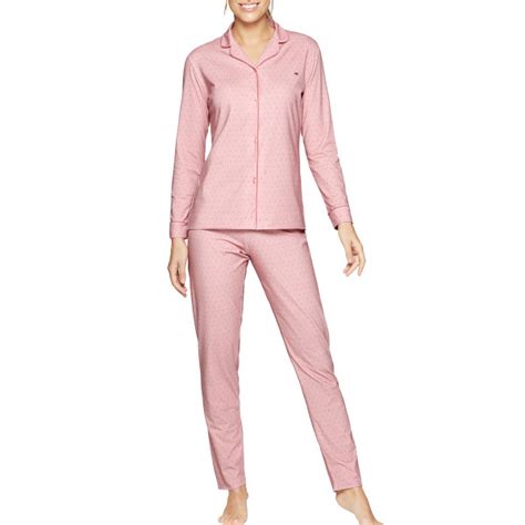 Pyjama long chemise en modal rose à pois Eden Park