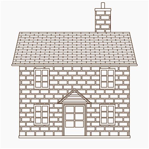Editable Front View Traditional English Simple House Building Vector