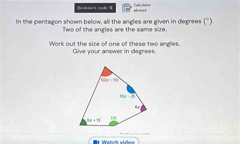 solved calculator bookwork code 1e allowed in the pentagon shown