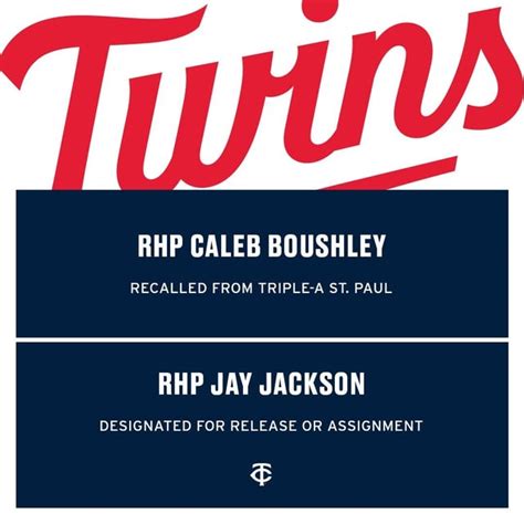 [twins] Caleb Boushley Recalled Jay Jackson Dfad R Minnesotatwins