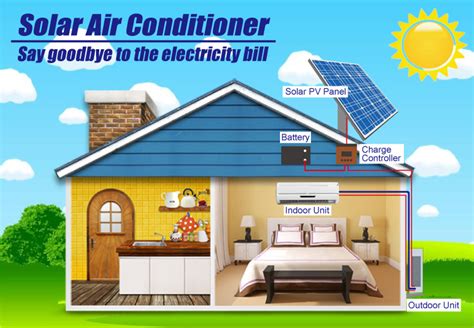 V DC Voltage By Solar Power Of Air Conditioner System DC And AC Hybrid Solar Air