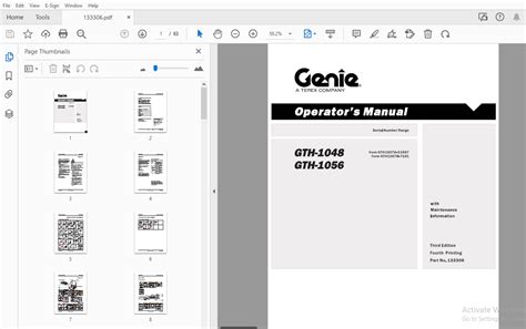 Genie GTH 1048 GTH 1056 Operator S Manual 133306 PDF DOWNLOAD HeyDownloads Manual Downloads