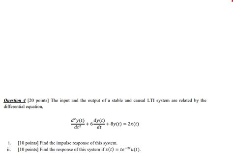 solved ouestion 4 [ 20 points] the input and the output of a