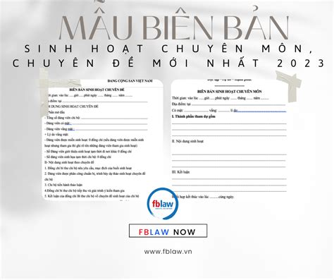 Mẫu biên bản sinh hoạt chuyên môn chuyên đề FBLAW