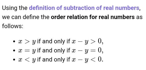 are there only these three order relations for real numbers also are