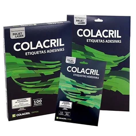 Etiquetas Adesivas Colacril c 100 Folhas Formato A4 em Promoção