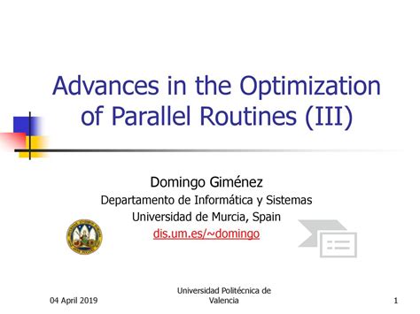 advances in the optimization of parallel routines iii ppt download