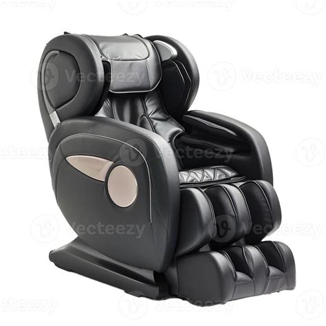 Modern Black Leather Reclining Massage Chair Isolated On White