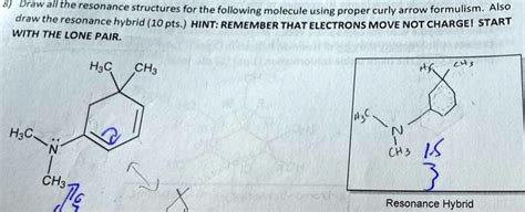 SOLVED: Draw all the resonance structures for the following molecule using proper curly arrow ...