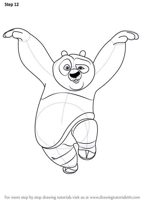 How To Draw Po Giant Panda From Kung Fu Panda Kung Fu Panda Step By