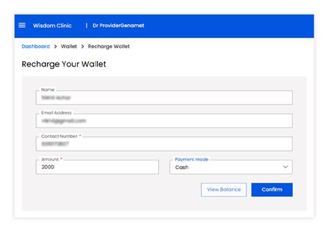 Wallet Management System For Clinics Recharge Redeem And Track