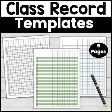 Printable Class Record Templates Gradebook And Attendance Tpt