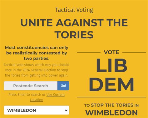 The Tactical Voting Choice In Wimbledon 2024 General Election
