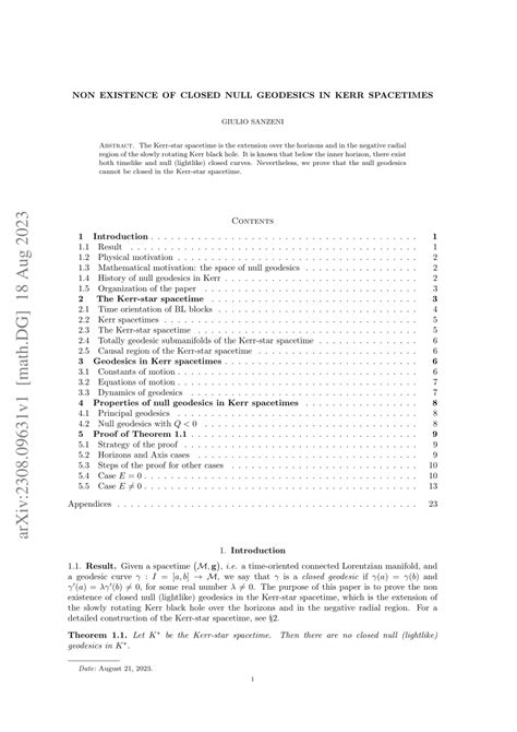 Pdf Non Existence Of Closed Null Geodesics In Kerr Spacetimes