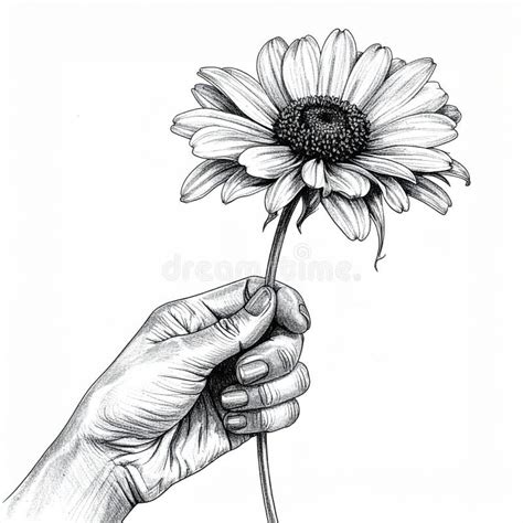 Single Daisy Drawing Black White Stock Illustrations 1006 Single Daisy Drawing Black White