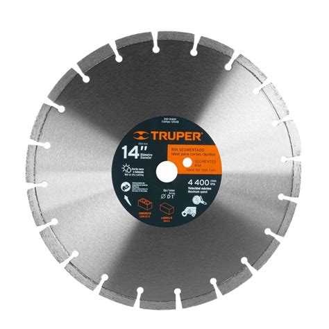 Disco De Diamante De 14 X 2 8 Mm Corte Ladrillo Y Concreto Truper