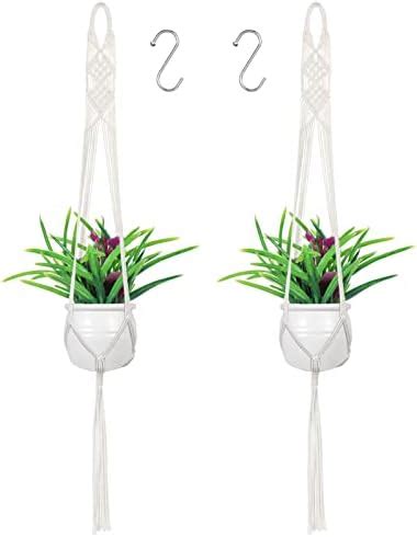 Dacitiery 2er Set Makramee Blumenampel Geflochtene Blumenampeln Zum