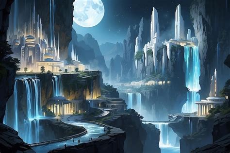 Premium AI Image Science Fiction Fantasy City Landscape White