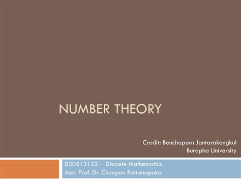 PPT Number Theory PowerPoint Presentation Free Download ID