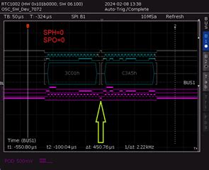 MSPM0L1306 SPI 32 Bit Frame With Chip Select Glitch Arm Based