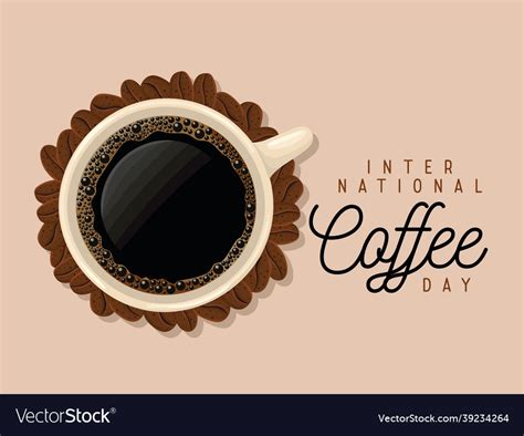 Coffee Day Cartel Royalty Free Vector Image Vectorstock