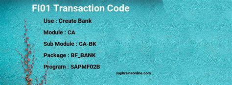 FI SAP Tcode For Create Bank