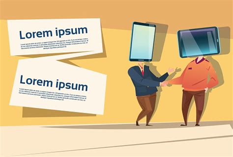 두 명의 사업가 핸드폰 헤드 소셜 네트워크 커뮤니케이션 개념에 대한 스톡 벡터 아트 및 기타 이미지 개념 개념과 주제 경영자 Istock