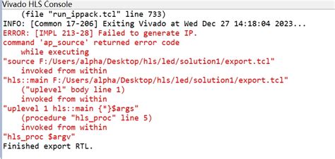 hls 2017 4 导出 rtl 报错：error [impl 213 28] failed to generate ip csdn博客