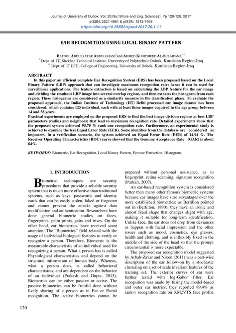 Pdf Ear Recognition Using Local Binary Pattern