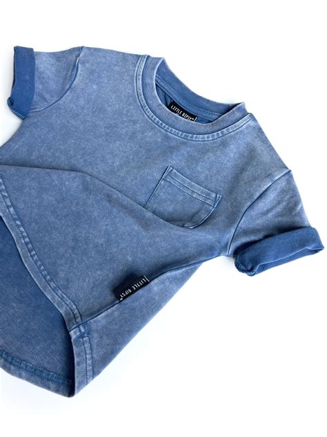 Acid Wash Tee Navy 9 10 In 2025 Denim Tees Acid Wash Tees