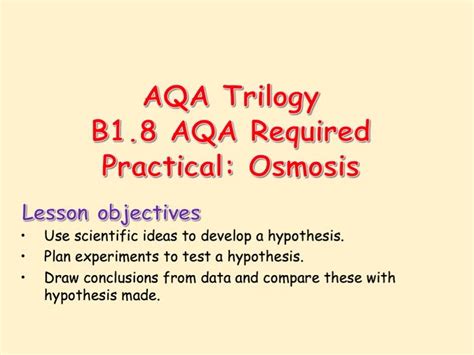 B1 8 Aqa Required Practical Osmosis In Plants Teaching Resources