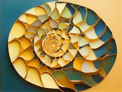 Premium Photo Painting Made Using Fibonacci Sequence Wrinkles Paper