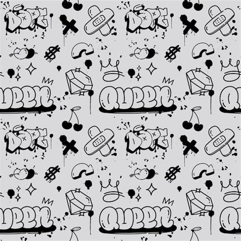 Premium Vector Grunge Graffiti Art Seamless Pattern