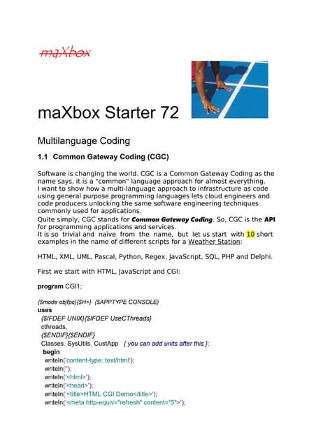 Maxbox Starter72 Multilanguage Coding Pdf