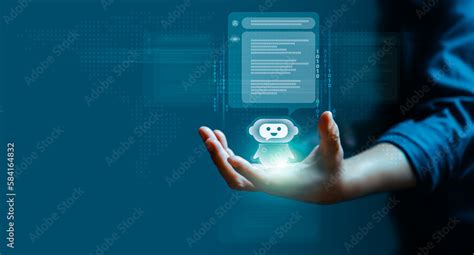 Digital Chatbot Is Shown A Virtual Assistant On The Internet