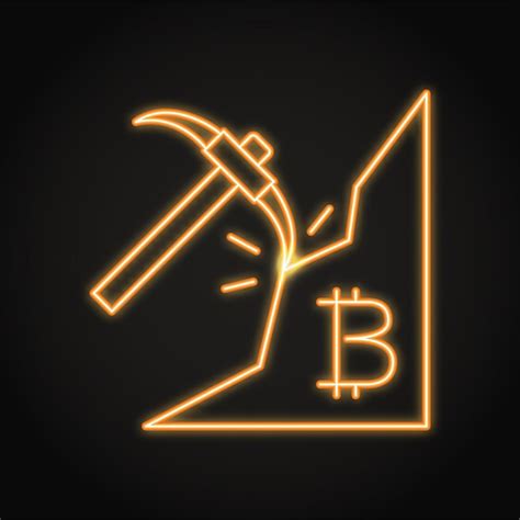 Premium Vector Neon Bitcoin Mining Icon