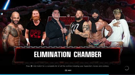 Wwe 2k22 Elimination Chamber Match Gameplay Youtube