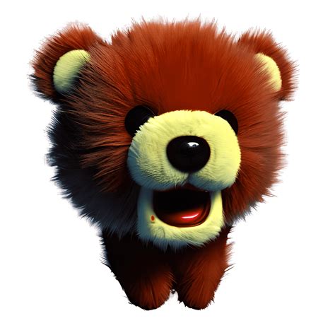 Furry Happy Teddy Bear · Creative Fabrica