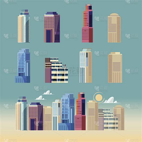 城市建筑。市区景观 矢量插图