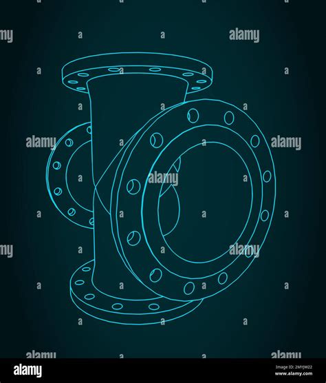 Stylized Vector Illustrations Of Blueprints Of Flanged Cross Stock Vector Image And Art Alamy