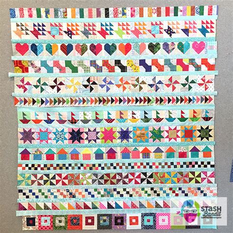 A Bitty Blocks Row Quilt Almost Finish Stash Bandit