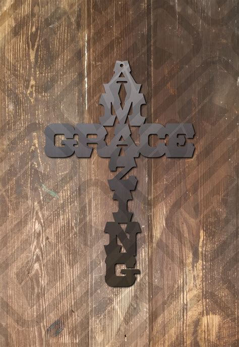 Amazing Grace Cross Metal Cross Amazing Grace Wall Decor