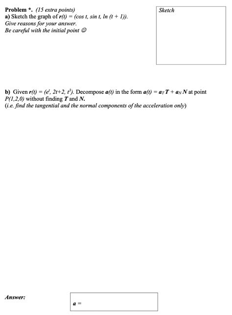 Solved Problem Extra Points A Sketch The Graph Of Chegg Com