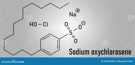 Sodium Oxychlorosene Antiseptic Molecule Skeletal Chemical Formula