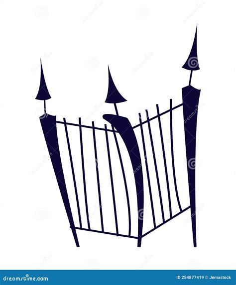 Puerta Del Cementerio De Halloween Stock de ilustración Ilustración